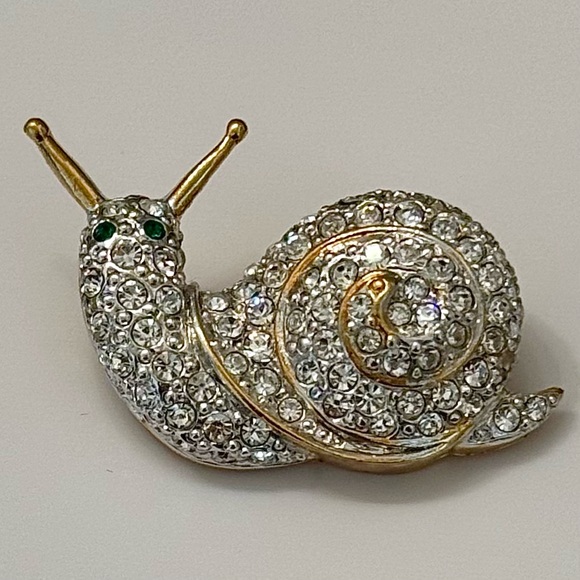 Vintage | Jewelry | Vintage Carolee Rhinestone Snail Brooch | Poshmark